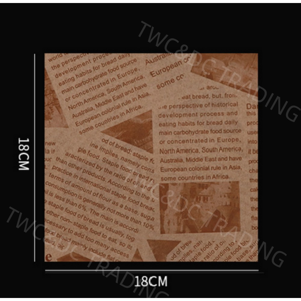 Parchment Paper / Burger Sandwich Paper / Kertas Bungkus (18x18cm ...