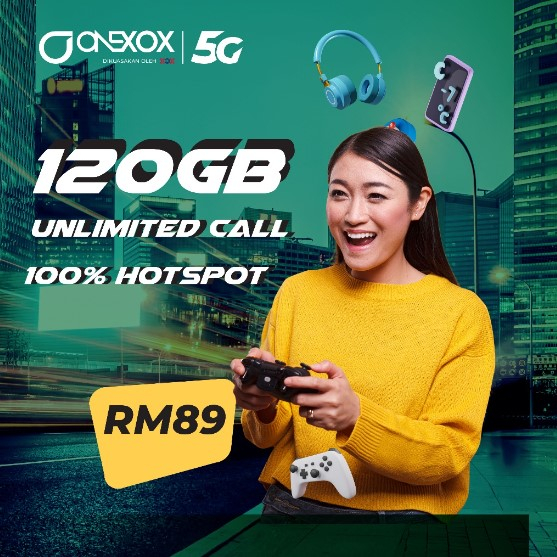 ONEXOX Black 5G SIM 120GB / 60GB / 48GB UNLIMITED CALL NO LIMIT HOTSPOT ...