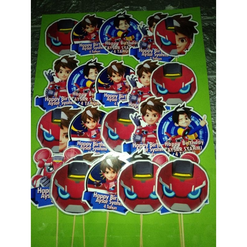 Cup Cake Topper 24 pcs MECHAMATO (Custom Name) | Shopee Malaysia