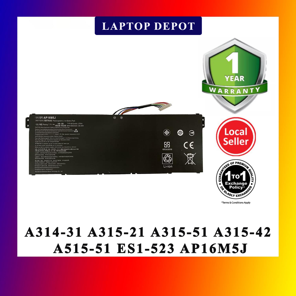 Acer Aspire 3 A314-31 A315-21 A315-51 A315-42 A515-51 ES1-523 AP16M5J ...