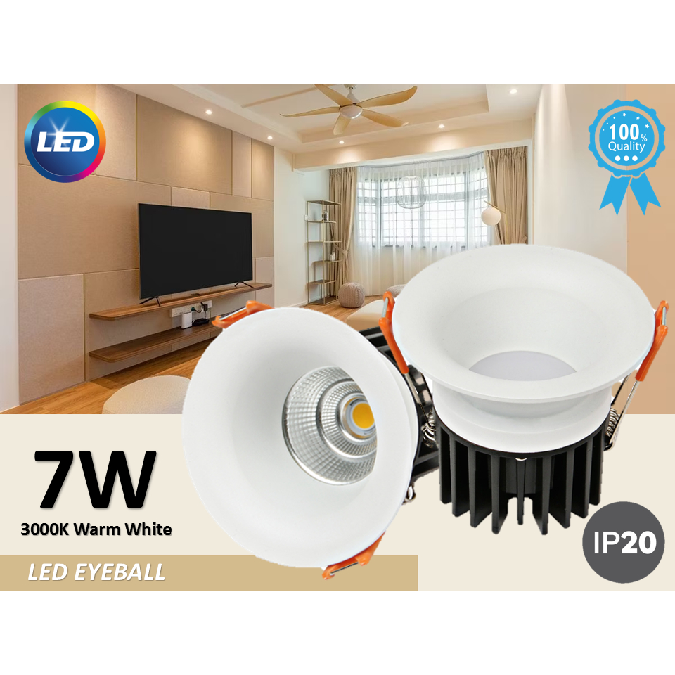 7W LED EYEBALL LAMP 3000K WARM WHITE Model: D1704-7W | Shopee Malaysia