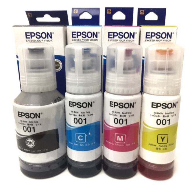 ORIGINAL EPSON 001 INK - L4150 L4160 L6160 L6170 L6190 Black Y100 Y200 ...