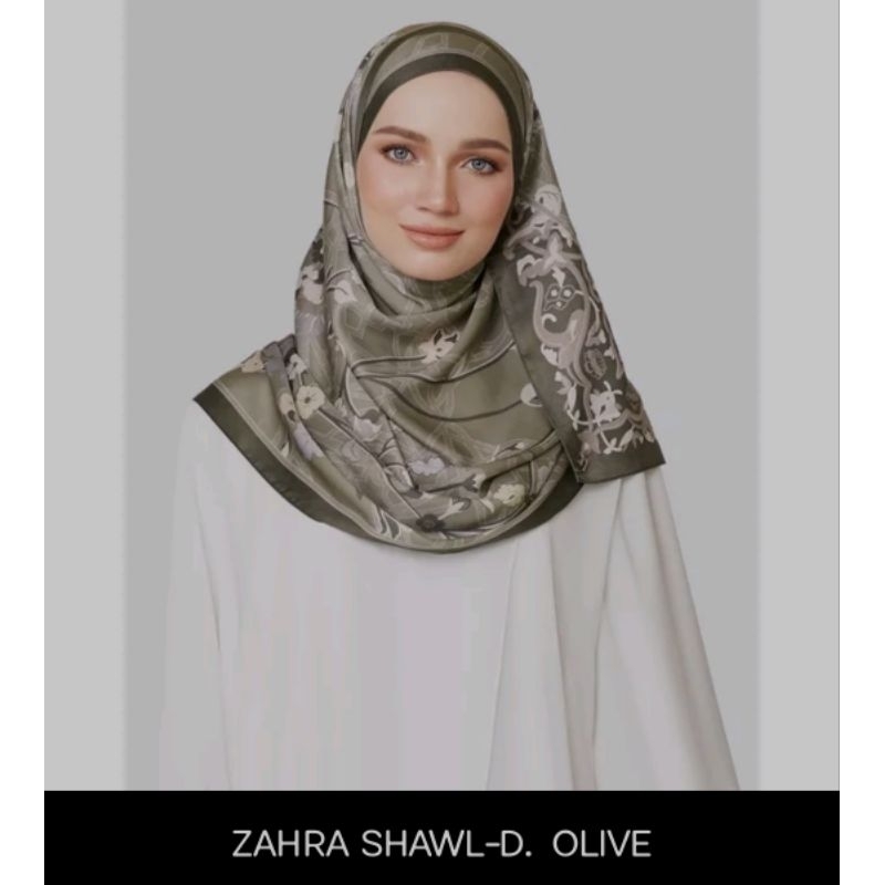 preloved original naelofar zahra shawl ( dark olive) | Shopee Malaysia