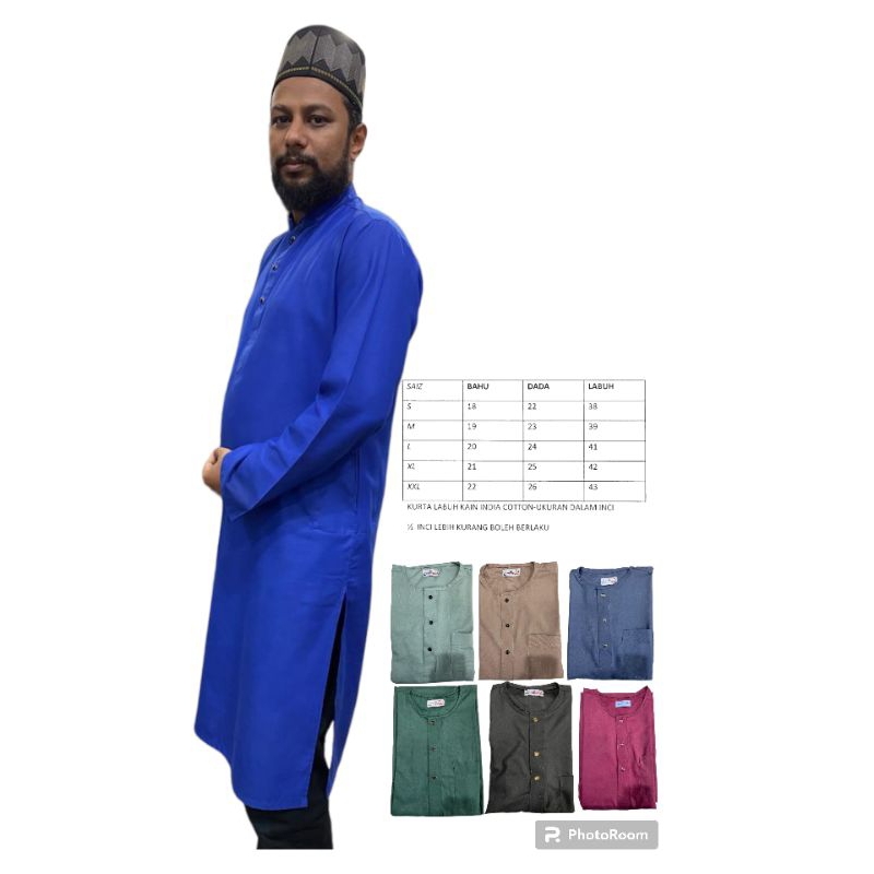 Kurta Labuh Sufi @ Haji @ Karkon Kain Cotton | Shopee Malaysia