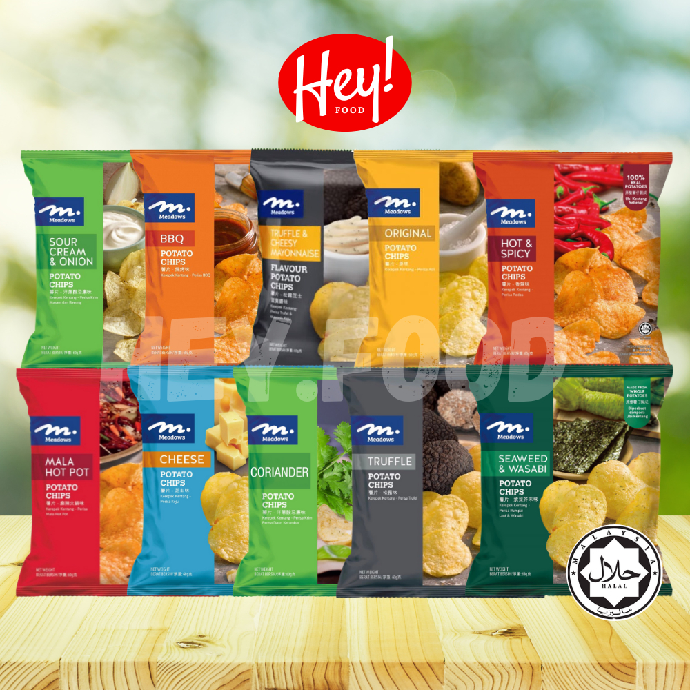 MEADOWS Potato Chips (60g) Truffle/ Seaweed/ Cheese/ TomYum/ Original ...