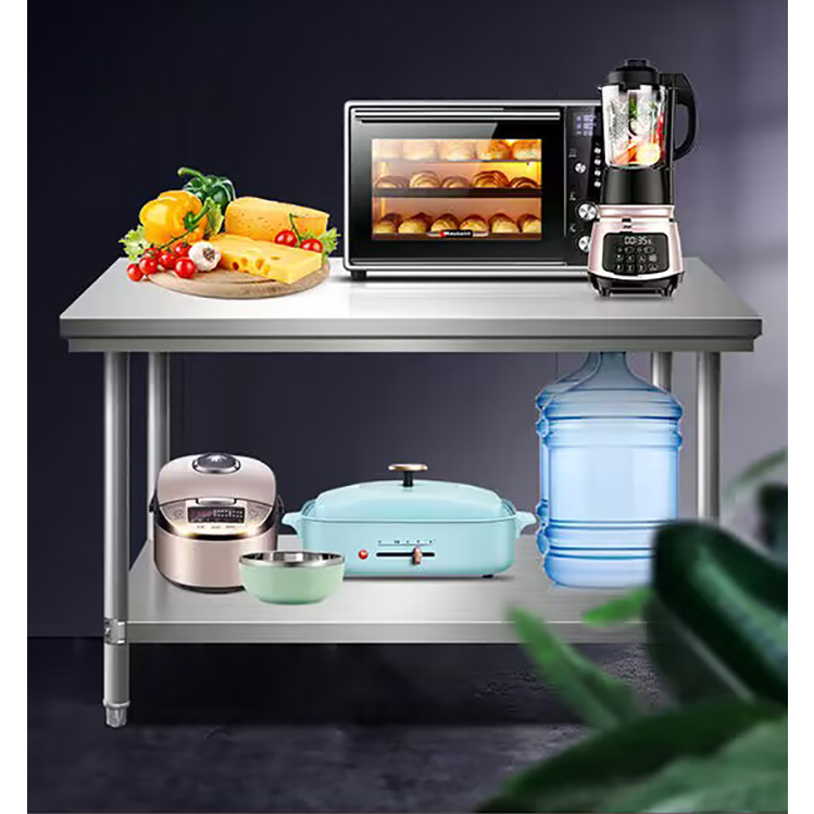 Stainless steel kitchen workbench storage rack heavy-duty cooking table ...