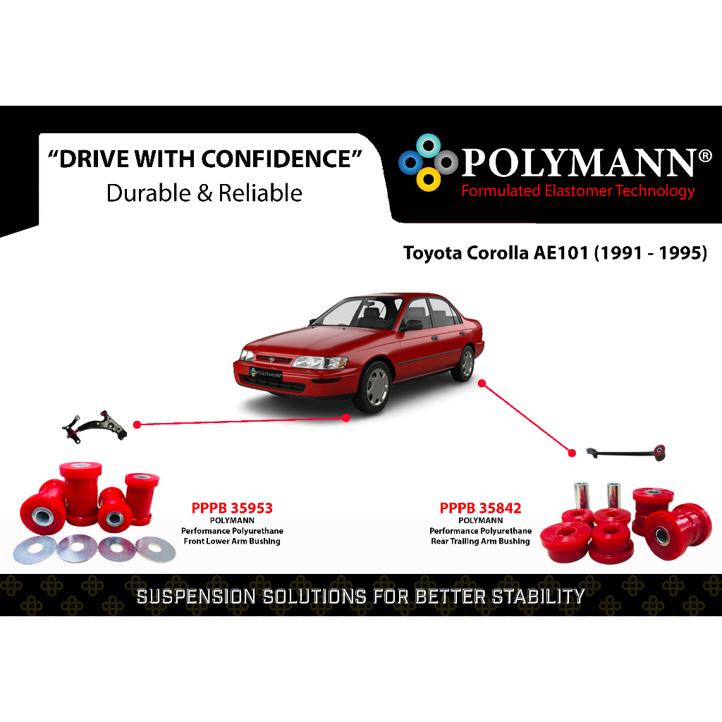 Polymann Toyota SEG AE101 (1991-1995) FRONT Lower Arm & REAR Trailing ...
