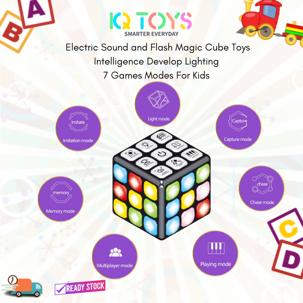 [IQ TOYS] Electric Sound and Flash Magic Cube Toys Intelligence Develop ...