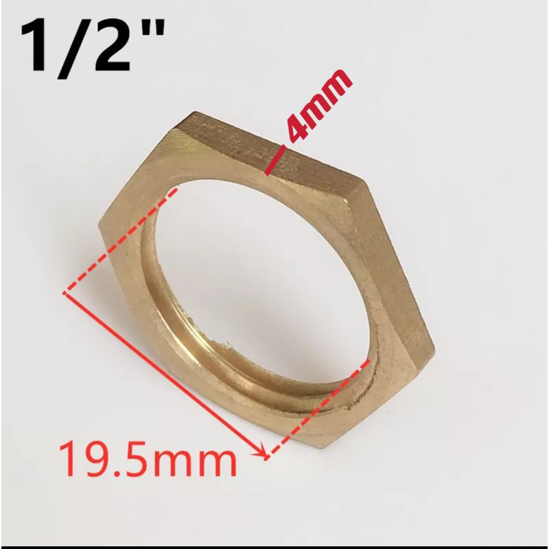 Ready stock 1/2''Brass Pipe Nuts Lock Pipe Fitting / Jamnut 1set 2pcs ...