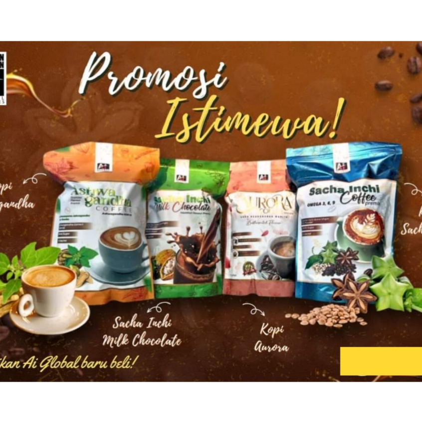 Kopi Premix Ai Global Kopi Sacha Inchi Coklat Aurora Coffee Kopi ...