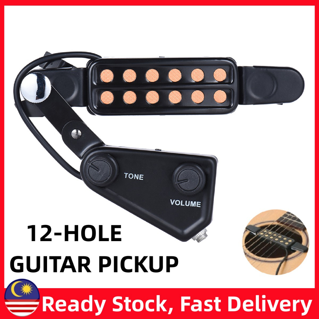 Ready Stock Guitar Pickup 12-hole Acoustic Guitar Sound Hole Pickup ...