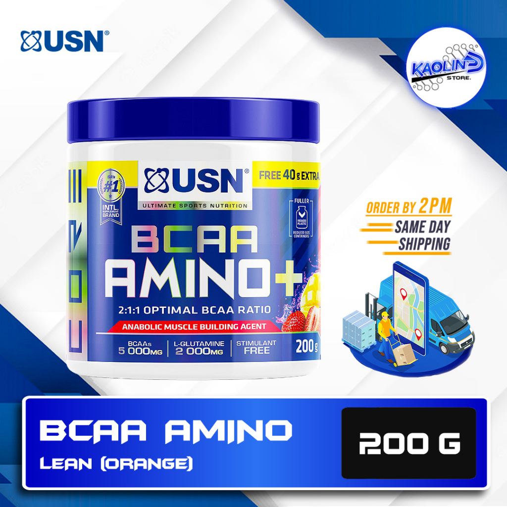 USN BCAA Amino Gro (33 Scoops | 200g) Intra-Workout Anabolic Muscle ...