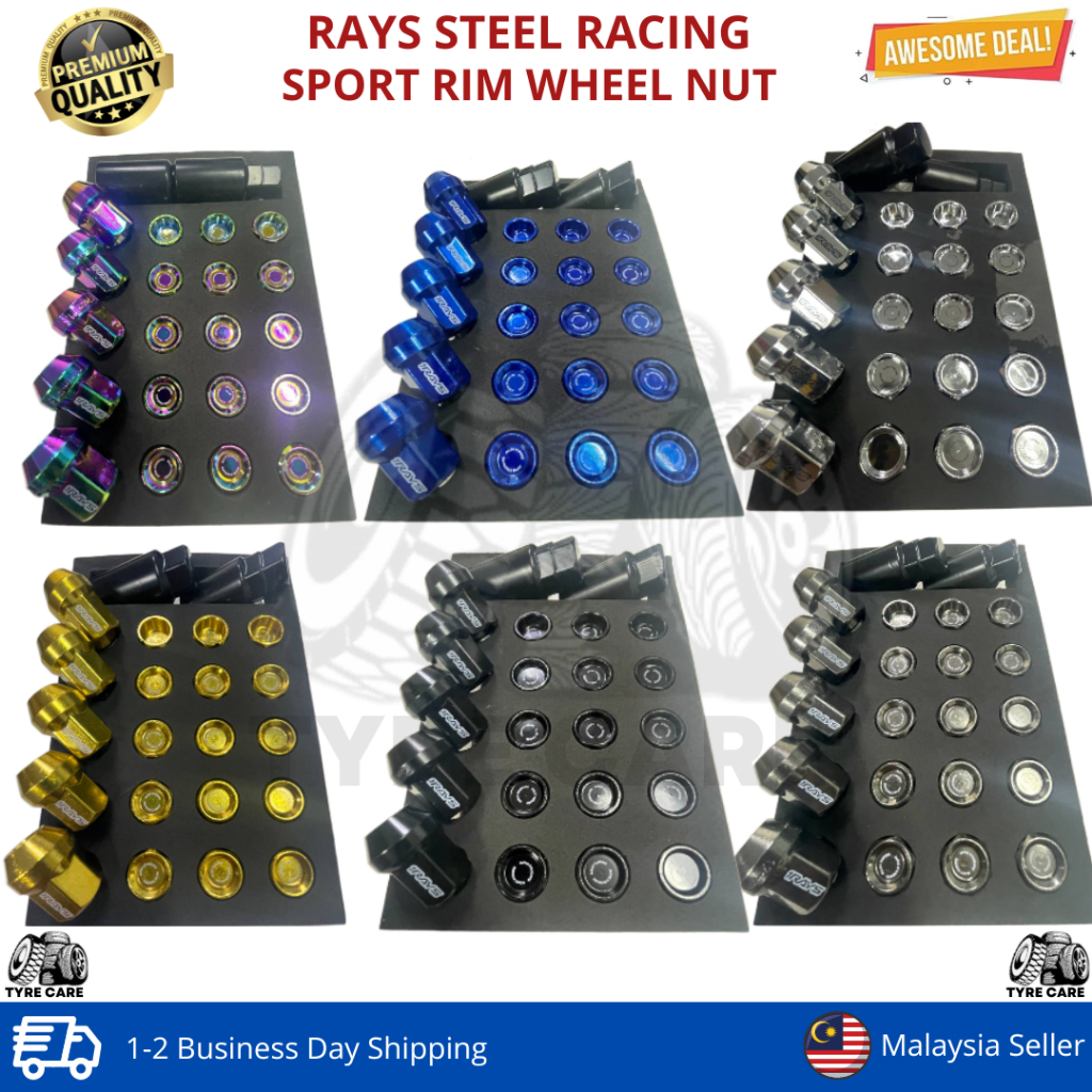 RAYS Steel Racing Sport RIm Steel Wheel Nut 32mm (M12 X 1.5mm) | Shopee ...