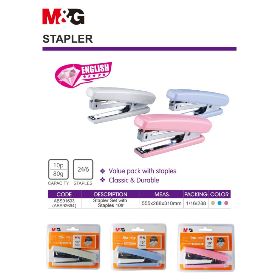 M&G Stapler Set 10# ABS91633 (with ABS92694) | Shopee Malaysia