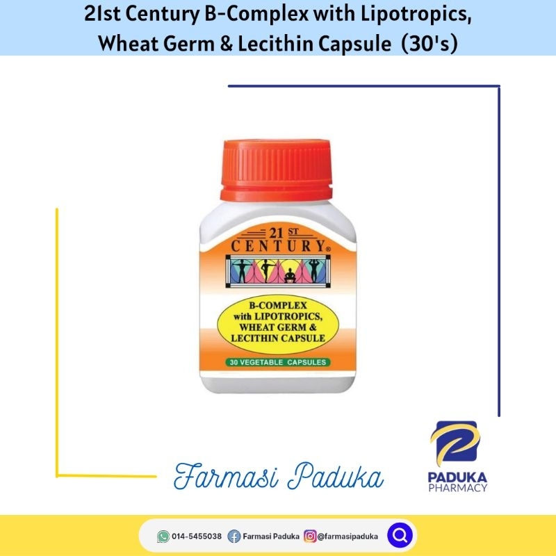 21st Century B-Complex with Lipotropics, Wheat Germ & Lecithin (30 ...
