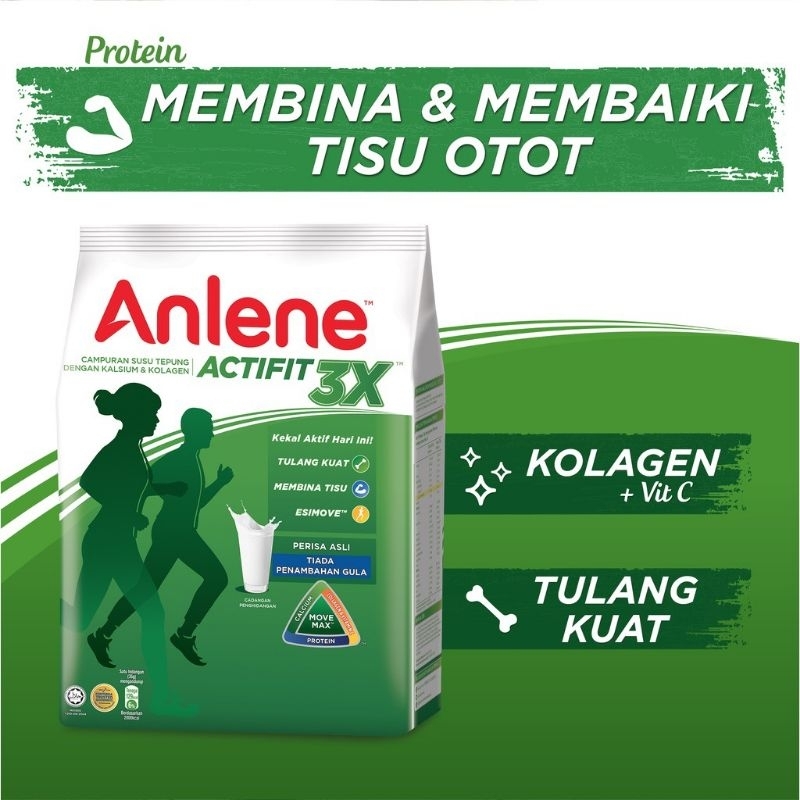 Anlene Actifit 3X™ Low Fat High Calcium Adult Milk Powder - Plain (600g ...