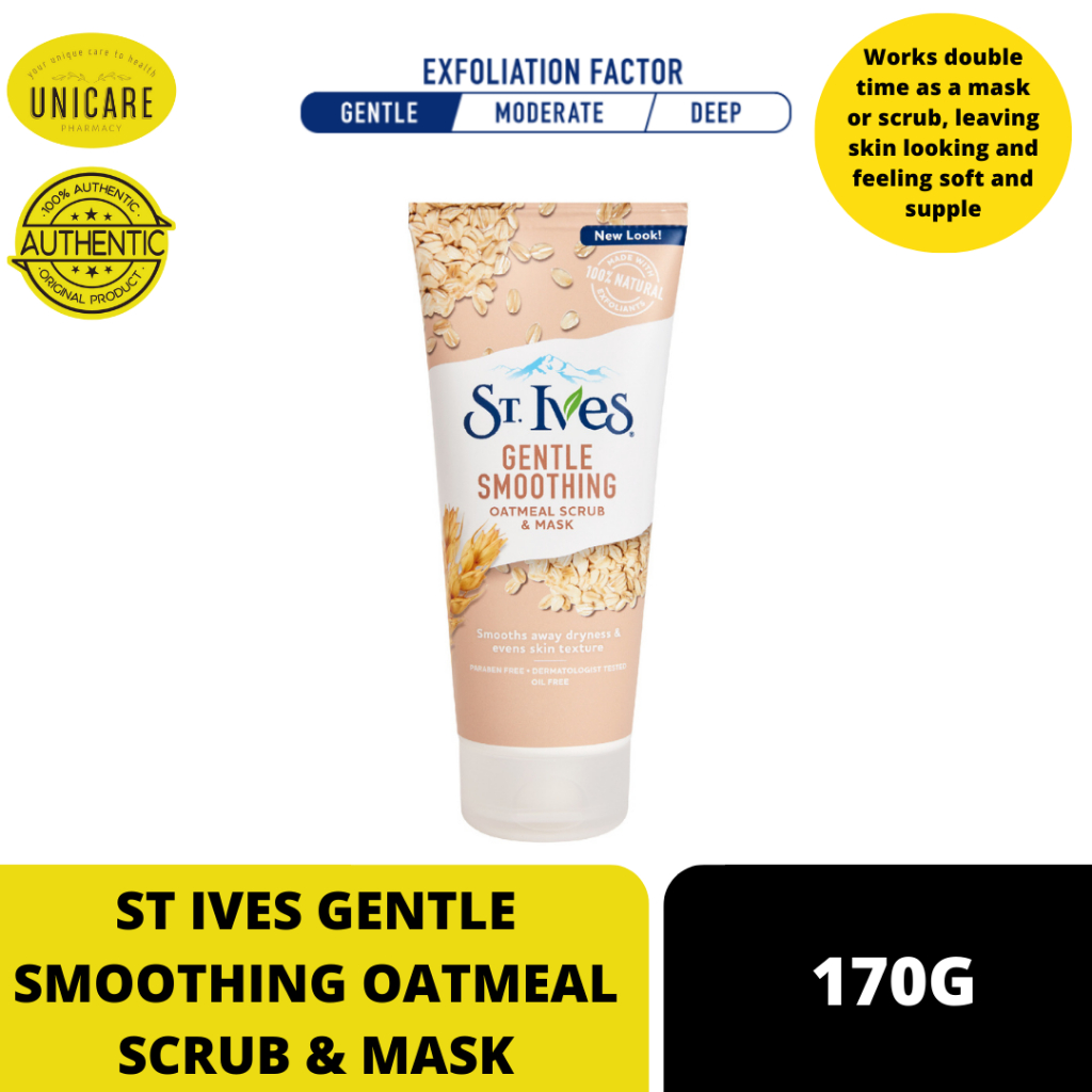 ST IVES GENTLE SMOOTHING OATMEAL SCRUB & MASK 170G | Shopee Malaysia