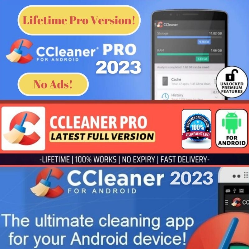 CCleaner Pro 2023 (for Android )| Full Version Unlocked | Lifetime 100% Works | Shopee Malaysia