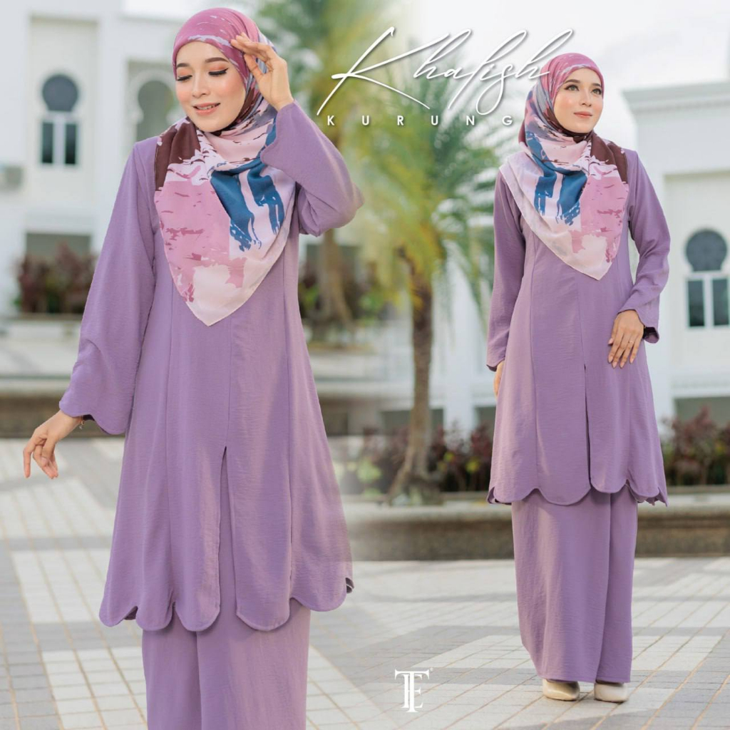 Kurung Khalish Scallop Plain BY THEAZA 2024 | Shopee Malaysia