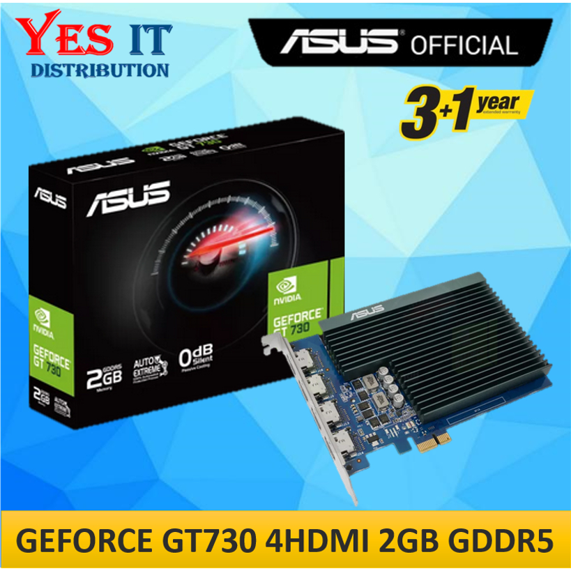 ASUS GeForce GT730 2GB GDDR3 EVO / GT730 2GB 4HDMI GDDR5 Low Profile Graphics Card GT730 ...
