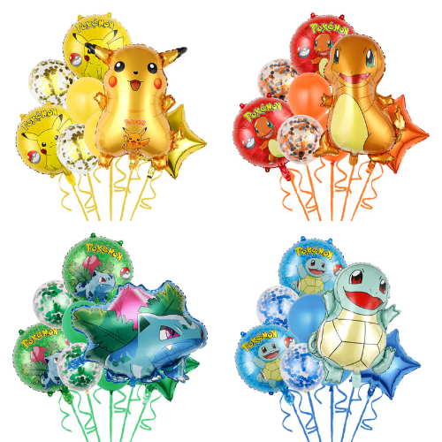 Pokemon Pikachu Bulbasaur Charmander Squirtle Birthday Party Theme Foil ...