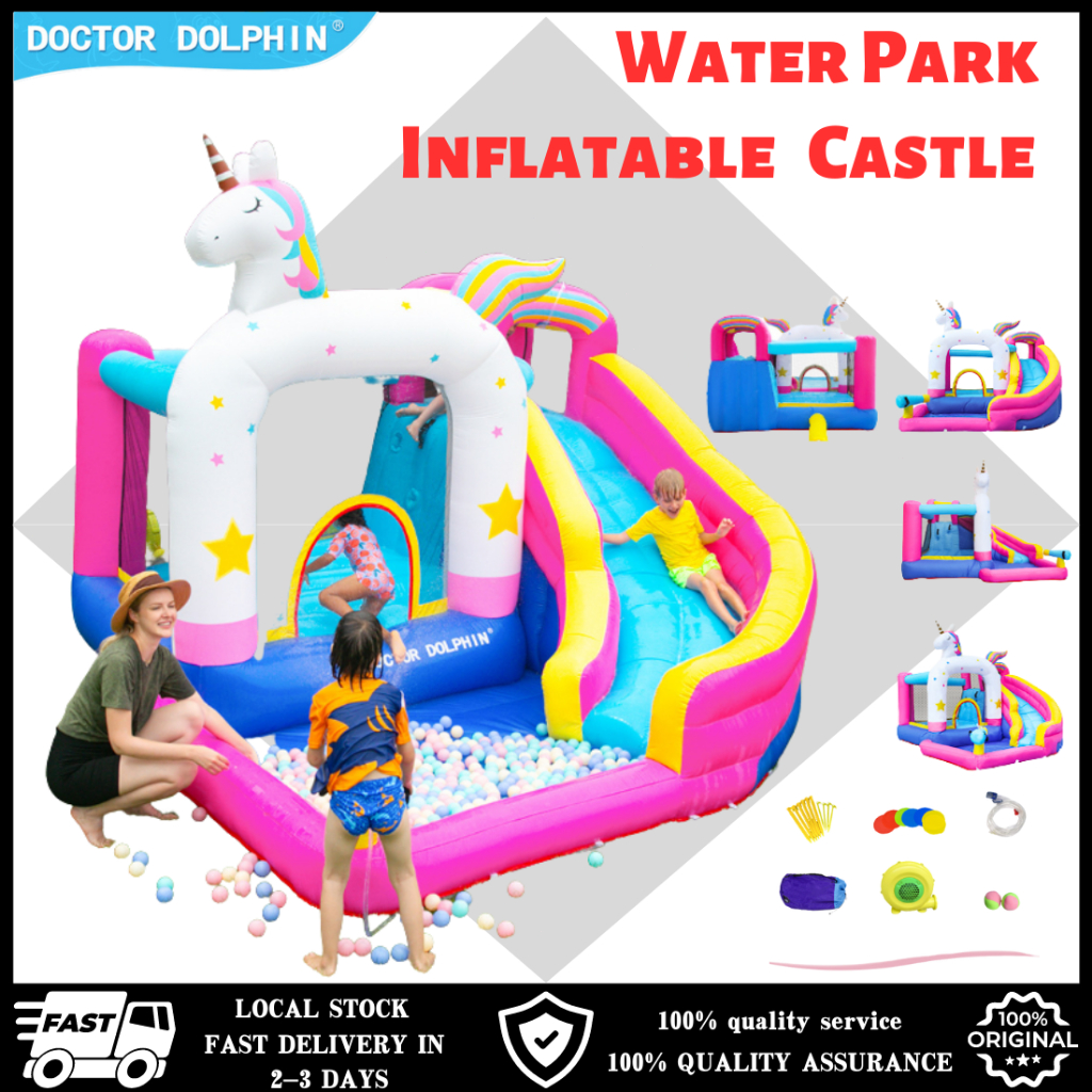 🔥READY STOCK🔥 Doctor Dolphin Children's Inflatable Castle Jumping Bed ...