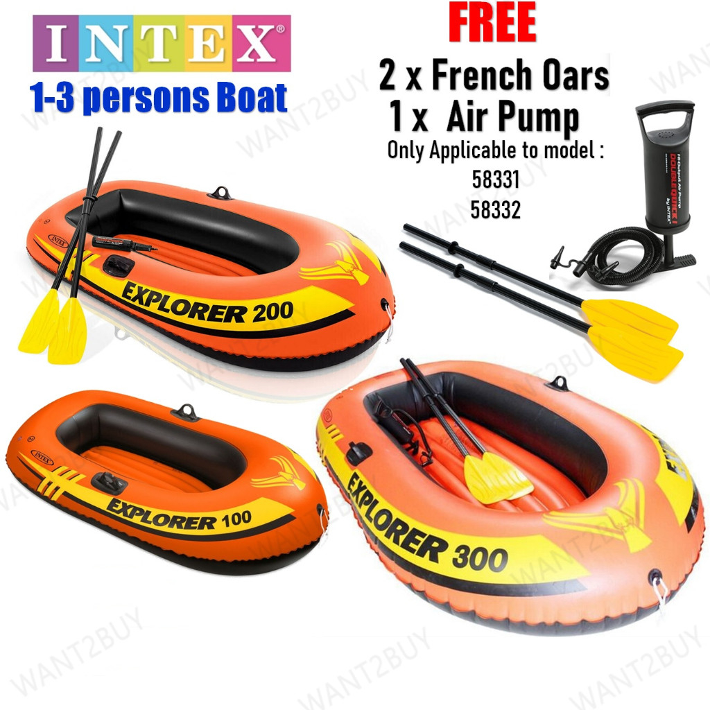 🇲🇾 INTEX 58329 /58331 / 58332 Inflatable Swimming Fishing Boat 1/2/3 ...