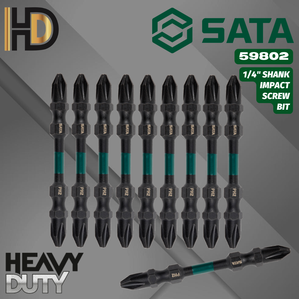 SATA 1/4" Hex Shank PH2 Double Ended 65MM Screw Impact Bit / 59802 ...