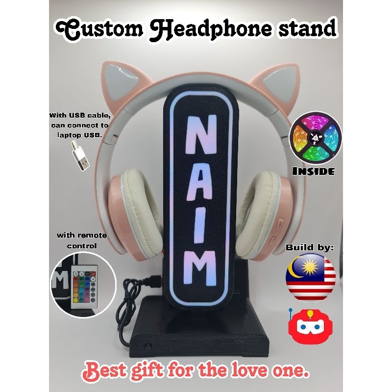 Custom Headphone Stand(FREE remote control) | Shopee Malaysia