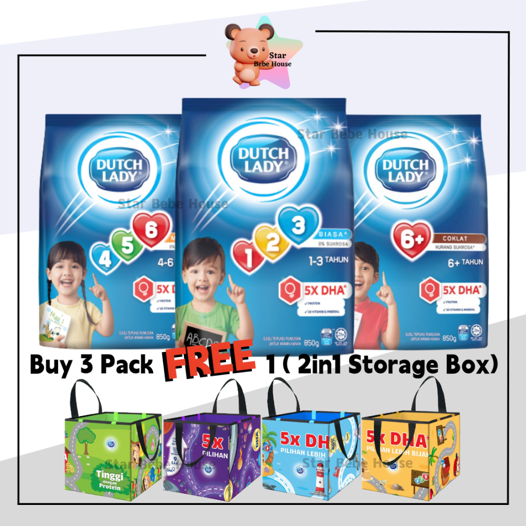 DUTCH LADY 1-3 / 4-6 / 6+ (Buy 3 Pack Free 1 - 2in1 Storage Box ...