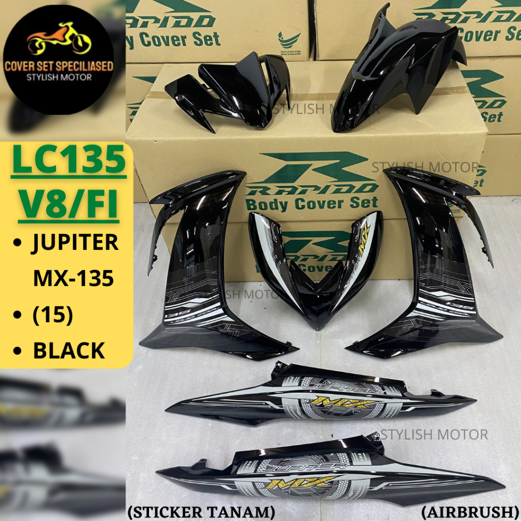 (STICKER TANAM/AIRBRUSH) RAPIDO COVER SET YAMAHA LC135 V8/FI JUPITER MX ...