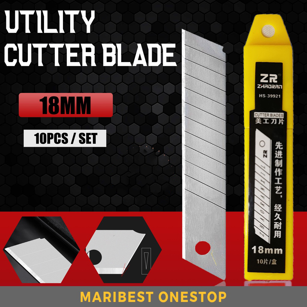 10Pcs Cutter Blade Utility Knife Blade Refill Replacement Cutter Blade 18mm Art Knife Blade ...
