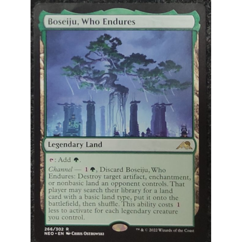 Magic The Gathering : Bosejiu , Who Endures Rare Land Kamigawa Neon ...