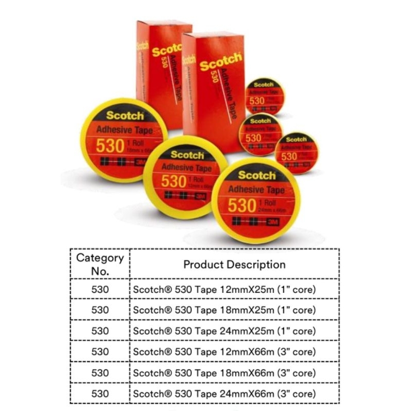SCOTCH 530 ADHESIVE TAPE 1 Roll | Shopee Malaysia