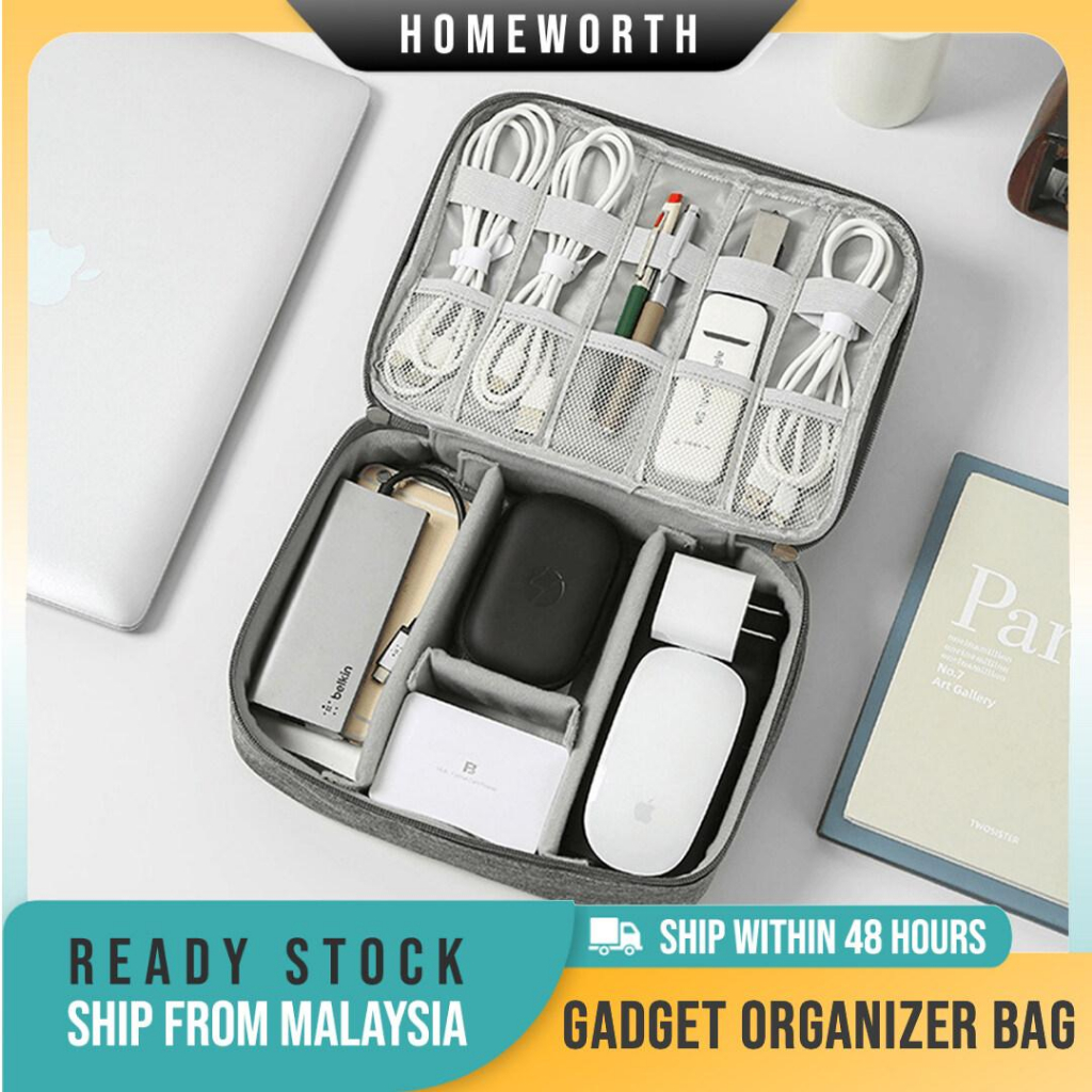 HOMEWORTH Travel Electronic Gadget Organizer Bag USB Cable Storage Bags ...