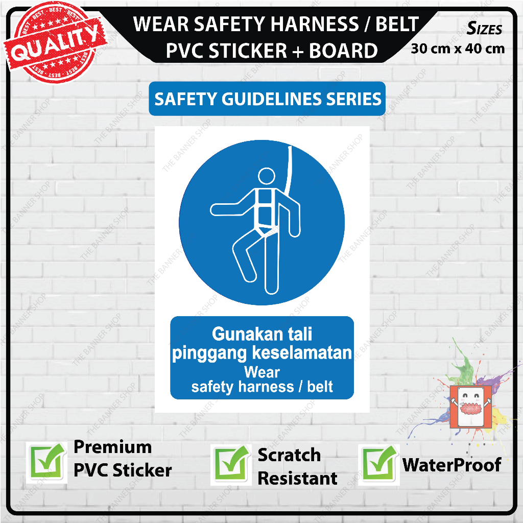 Construction Safety Guidelines PVC Sticker + Board (Wear Eye Protection ...