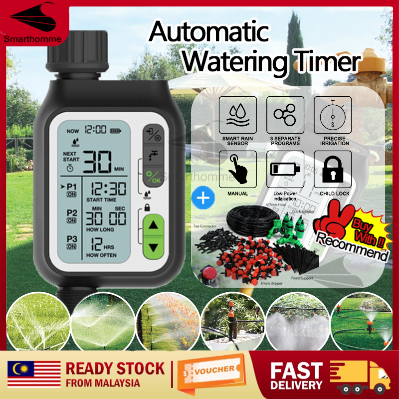 STOCK Automatic Water Timer Garden Controller with Rain Sensor ...