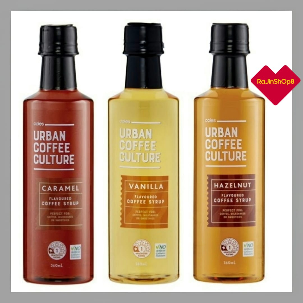 COLES Urban Coffee Culture Syrup Caramel / Vanilla / Hazelnut , 360mL ...