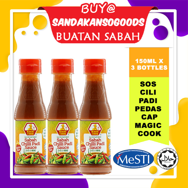 [Sabah] Cap Magic Cook Sos Cili Padi Pedas (150ml X 3 Botol) | Shopee ...