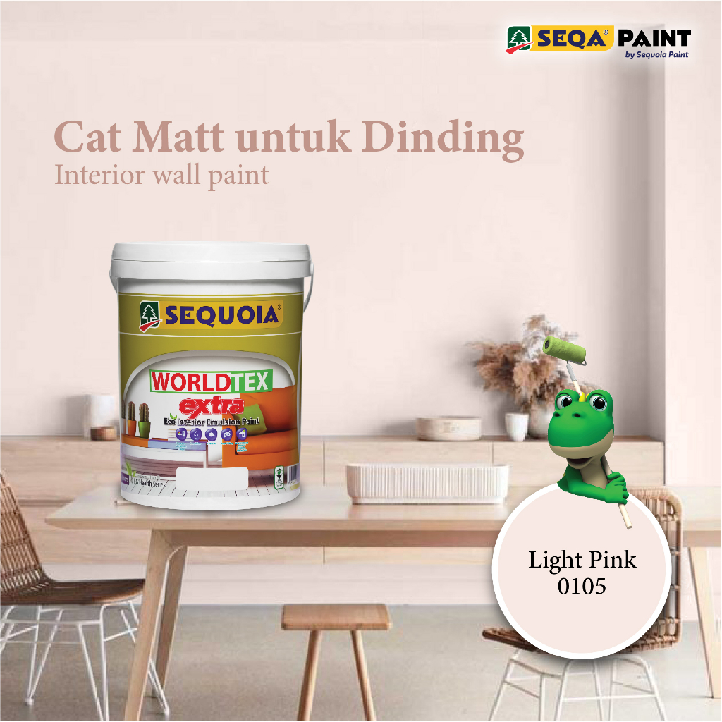 Cat Dalam Berkualiti Baik 5L Emulsion Paint 0105 Light Pink 5L 📌 5L Seqa Worldtex Extra 💢 Cat ...