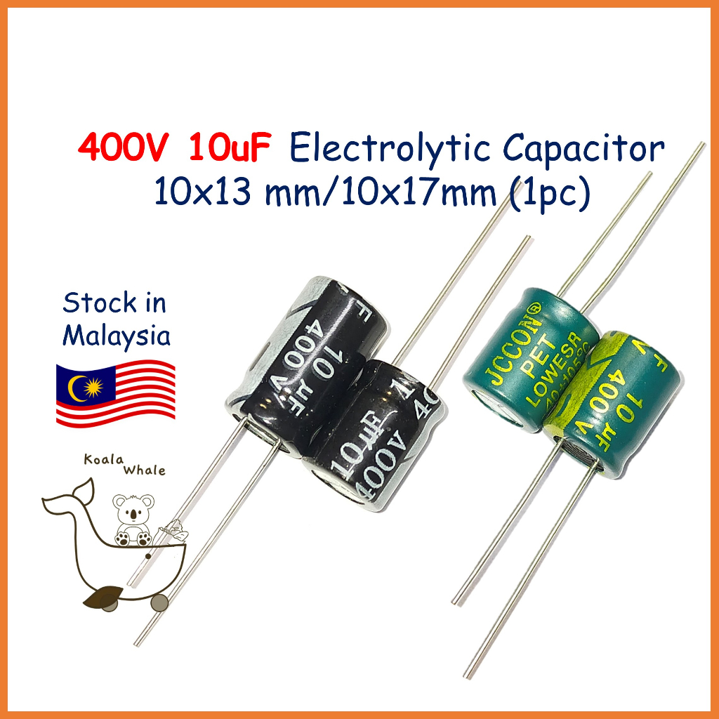 400V 10uF Electrolytic Capacitor Kapasitor Elco 10x13mm 10x17mm ...