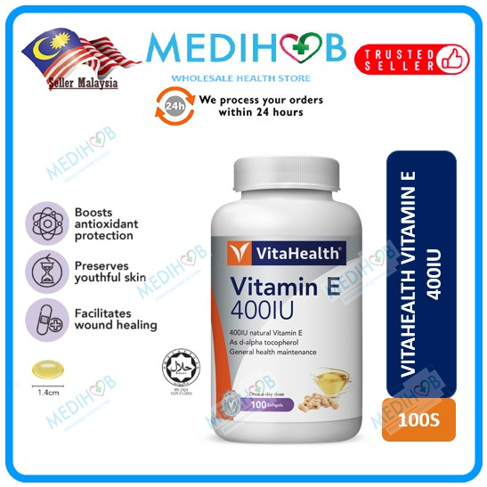 VitaHealth Vitamin E 400IU 100’s (Single) | Shopee Malaysia