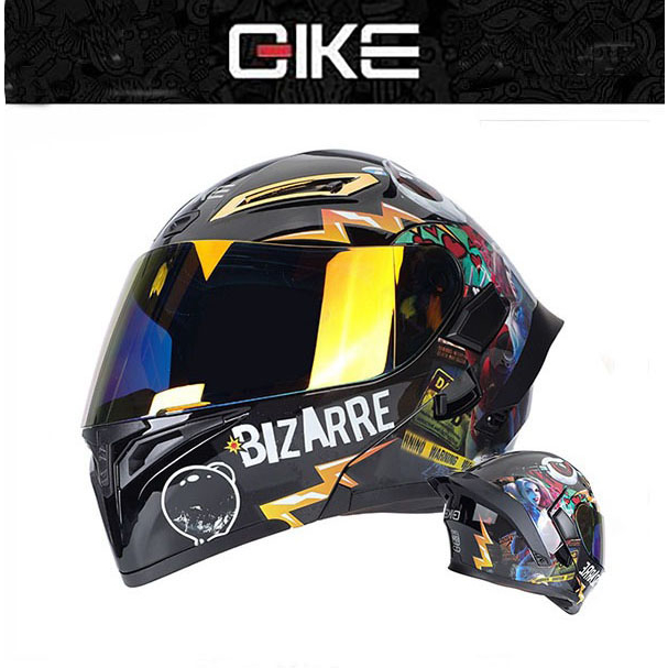 QIKE MP01 Flip up Helmet Modular Motorcycle Helmet Double Lens Built-in ...