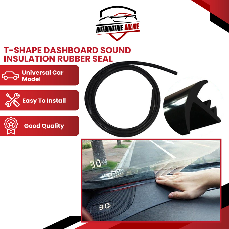 1pc 1.6m T-Shape Dashboard Sound Insulation Rubber Seal 1.6M For All ...