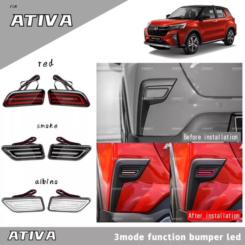 perodua ativa rear bumper led light with running led accessories ...