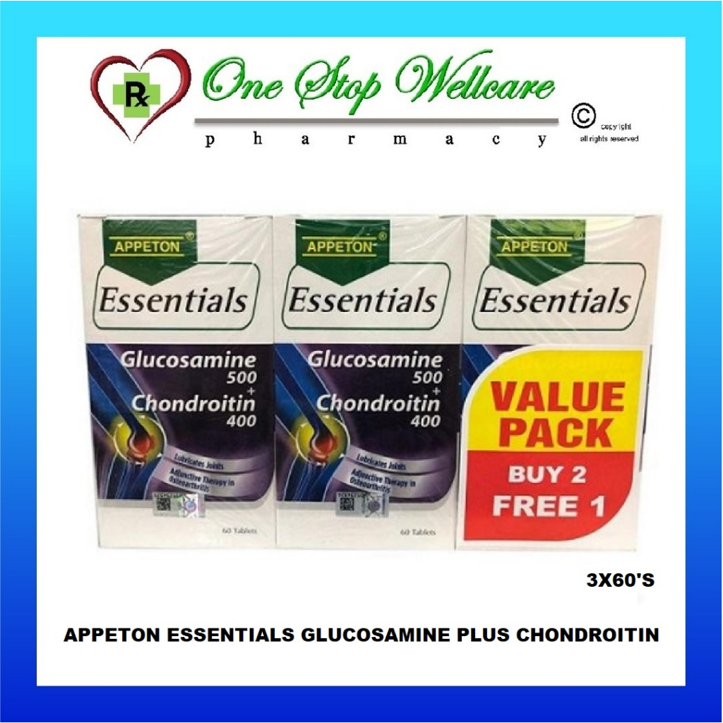 APPETON ESSENTIALS GLUCOSAMINE PLUS CHONDROITIN 3X60'S (VALUE PACK ...