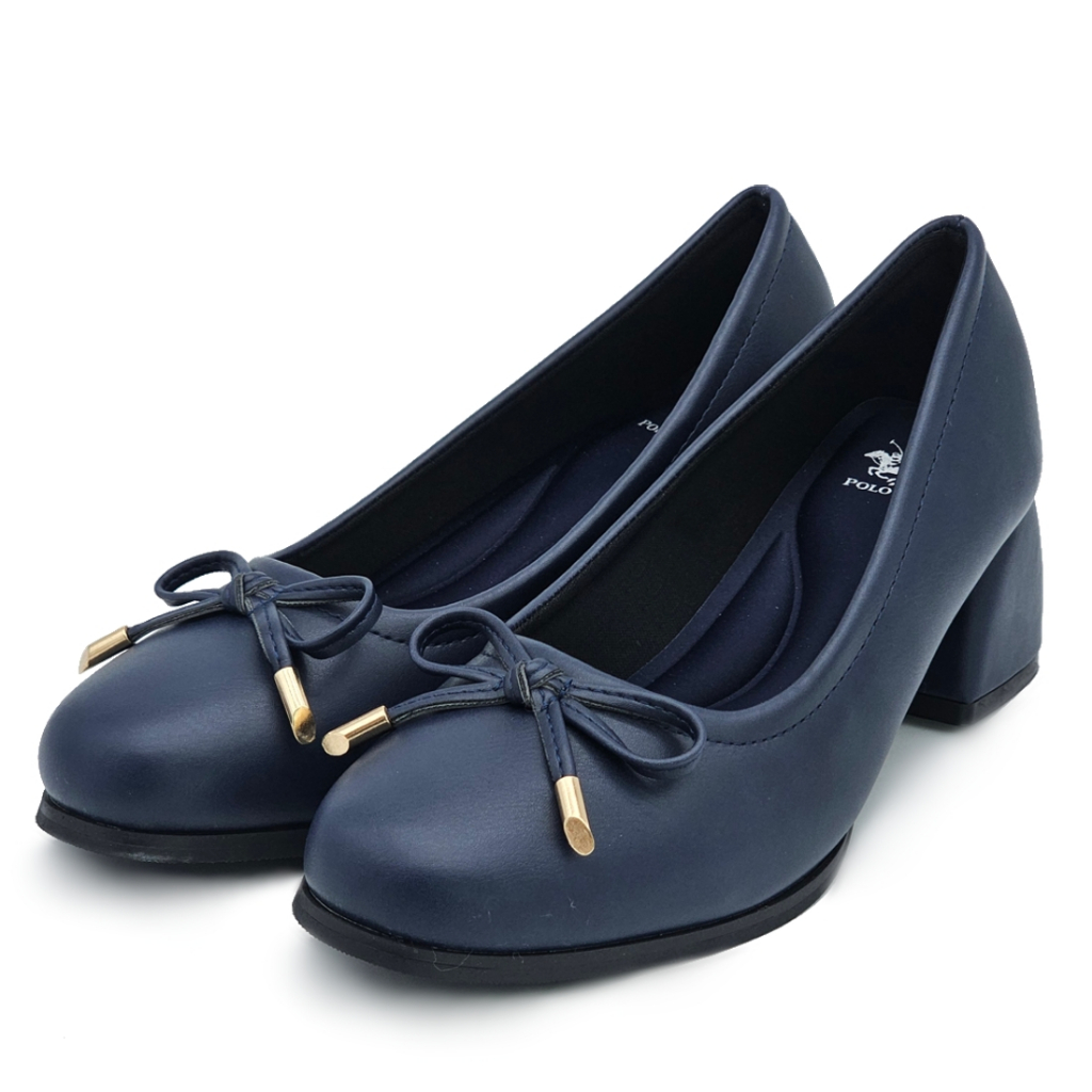 POLO HILL Ladies Rounded Square Toe Bow Knot Block Heels PLSH-LS5230 ...