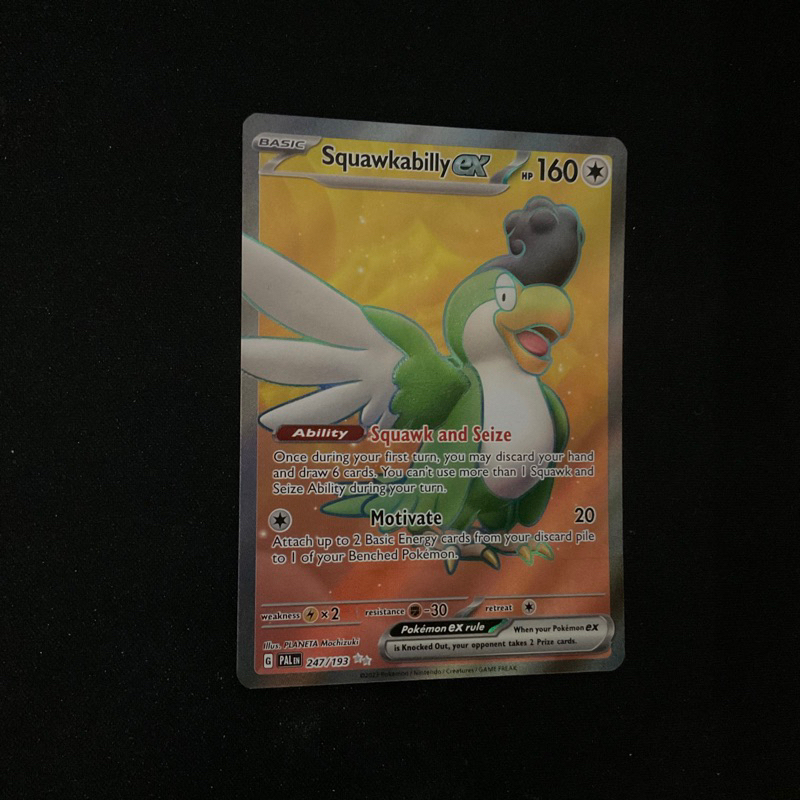 Pokemon Trading Card Game TCG: Squawkabilly Ex 247/193 - Full Art ...