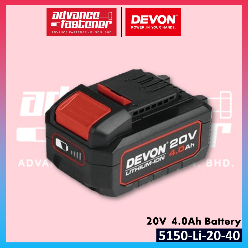 Devon 5150-Li-20-40 Lithium-Ion Battery 20V 4.0Ah | Shopee Malaysia