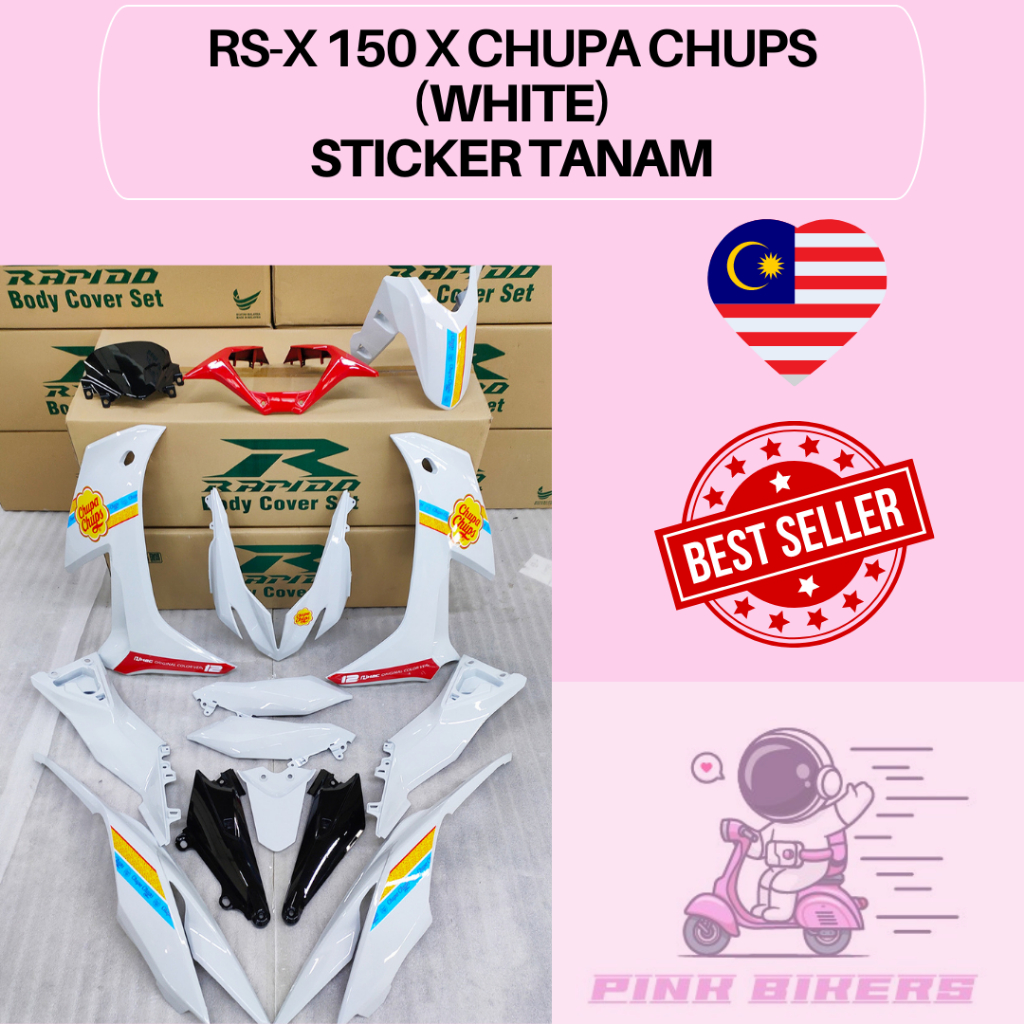 Coverset RS-X RSX 150 Chupa Chups Sticker Bodyset Sticker Tanam BLACK ...